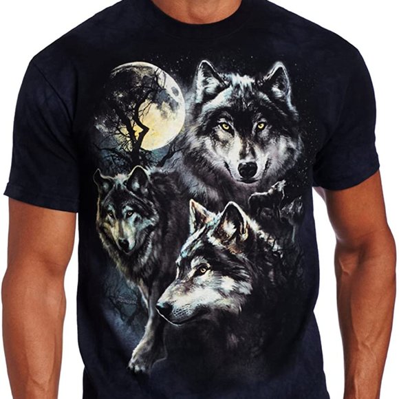 The Mountain | Shirts | The Mountain Wolf Family Howling Moon Wolves ...